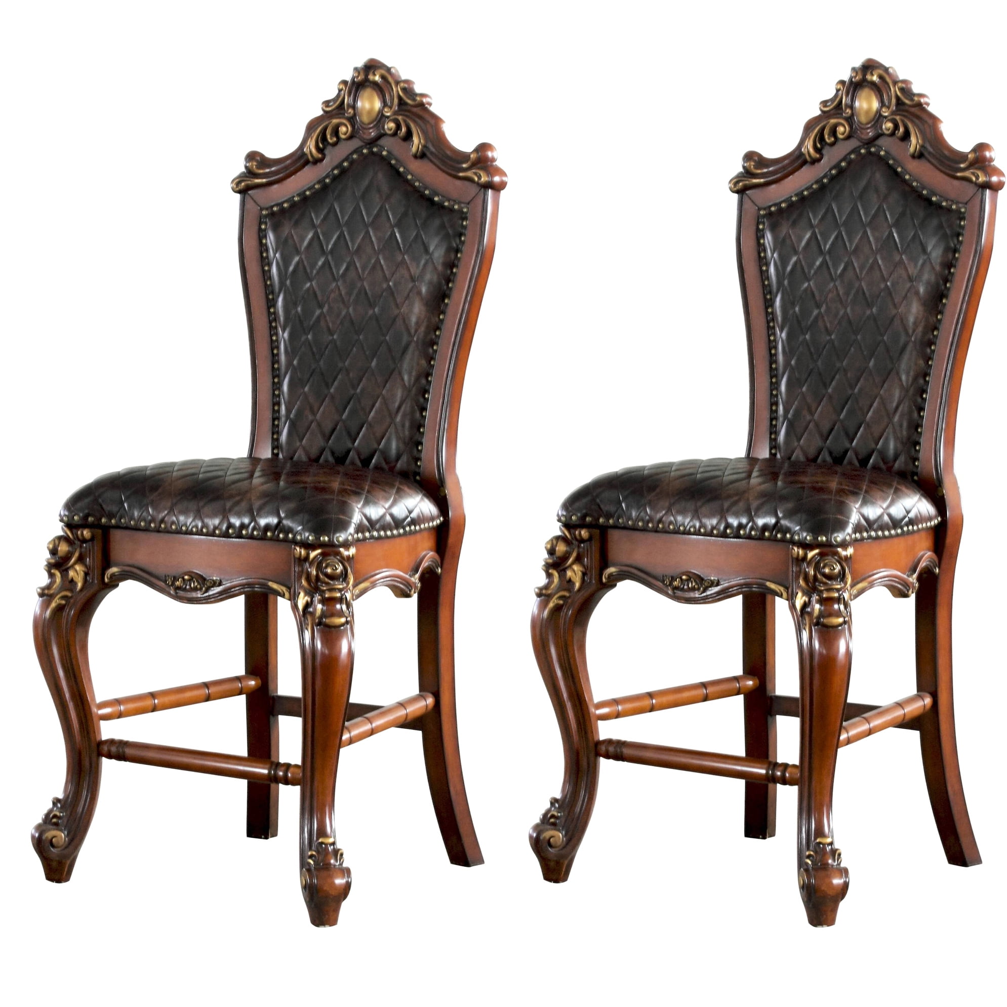 Dining Room Counter Height Side Chairs (2) - Faux Leather Upholstery ...