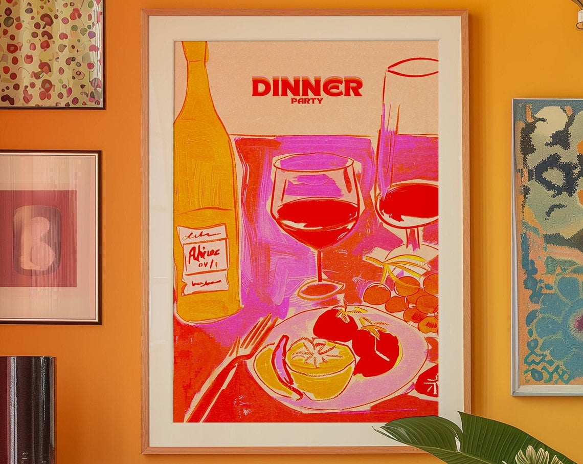 Dining Room Decor, Red Wall Art, Dopamine Decor, Kitchen Wall Decor ...