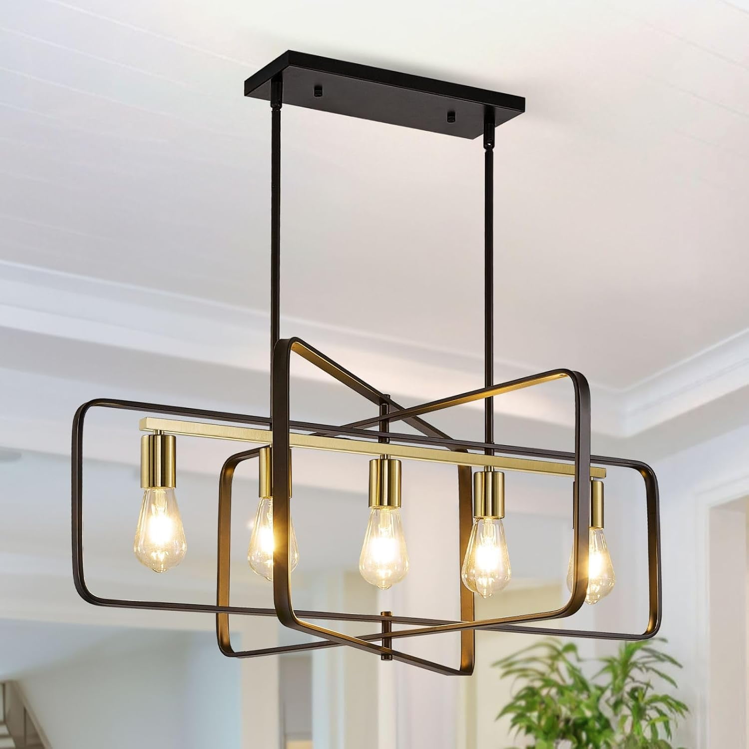 Dining Room Light Fixture/Chandelier Over Table 5-Light Modern Kitchen ...