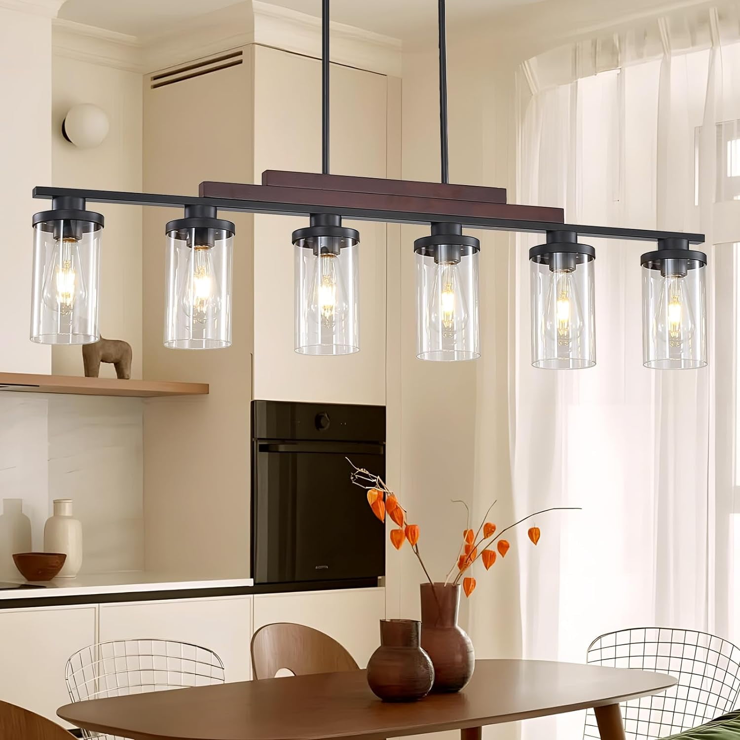 Dining Room Light Fixtures over Table 6-Light Kitchen Island Lighting ...