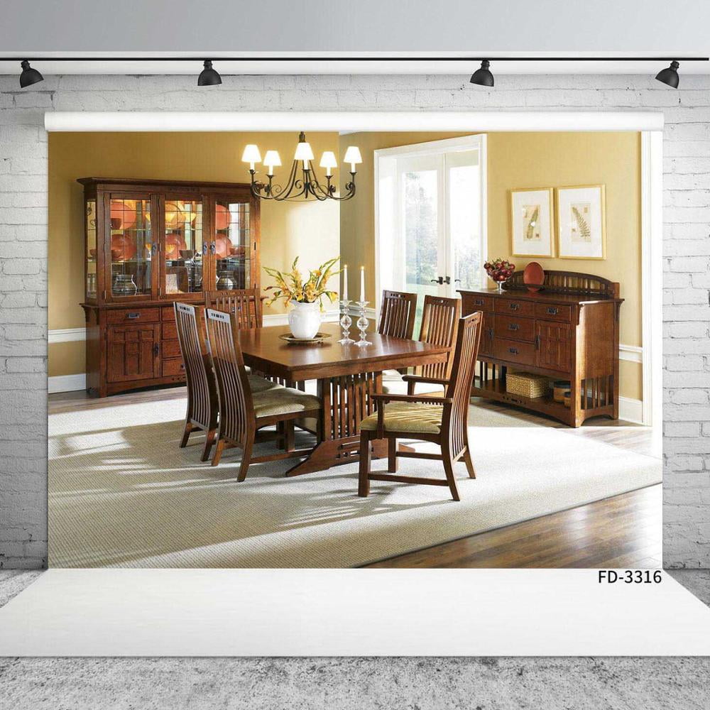 Dining Room Photography Backdrop Table Cabinet Droplight Vinyl Cloth ...