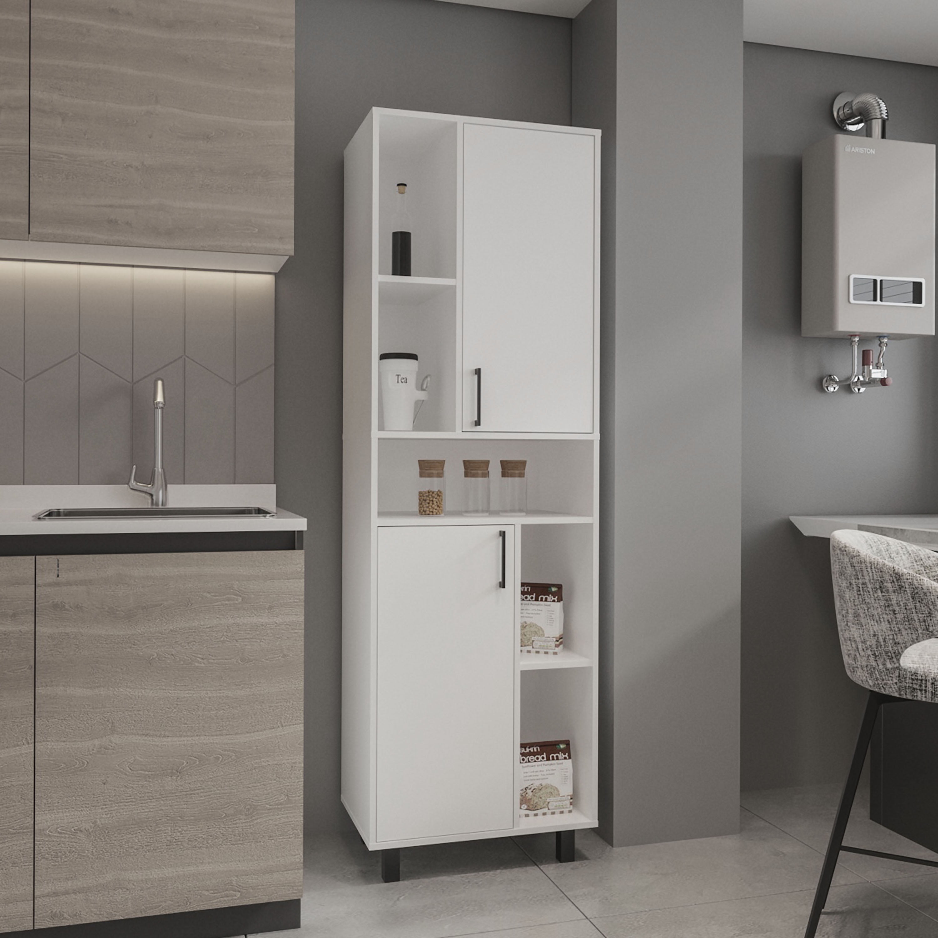 Dining Room Server Bryce Pantry Cabinet With Two Doors And Multiple ...