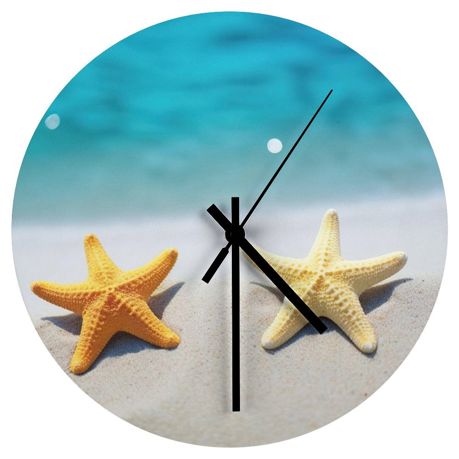 Dining Room Wall Clock Beach Star Sea star Clocks 12 inch Mute Fashion ...