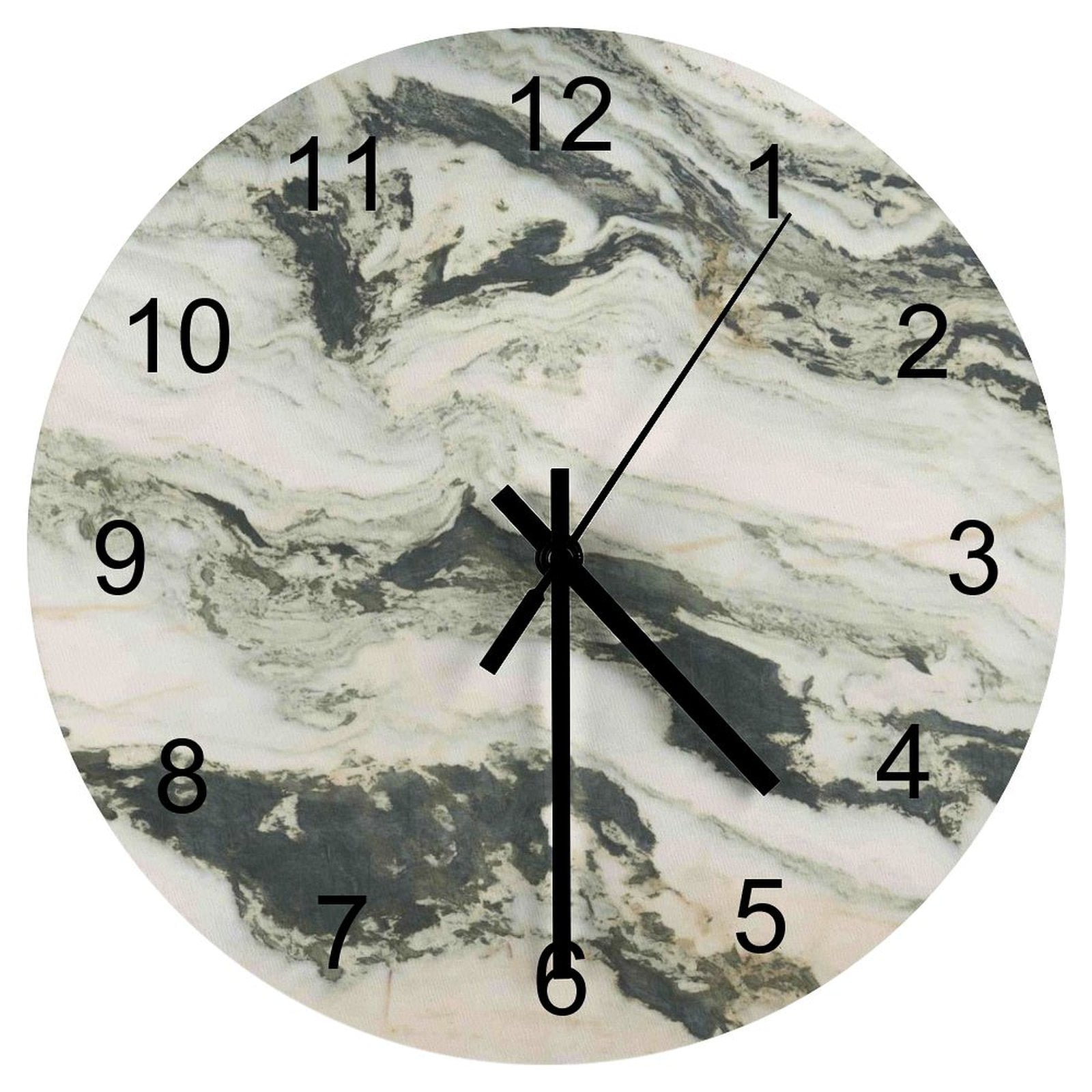 Dining Room Wall Clock Striped Argyle Grain Marble Clocks 12 inch Mute ...