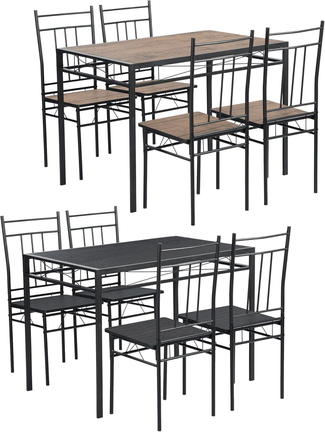 Dining Set for 4, 5 Pieces Dining Table Set, 42.1" Kitchen Table Set ...