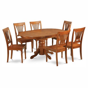 East West Furniture 5 Piece Dining Table Set For 4-Oval Dining Table ...