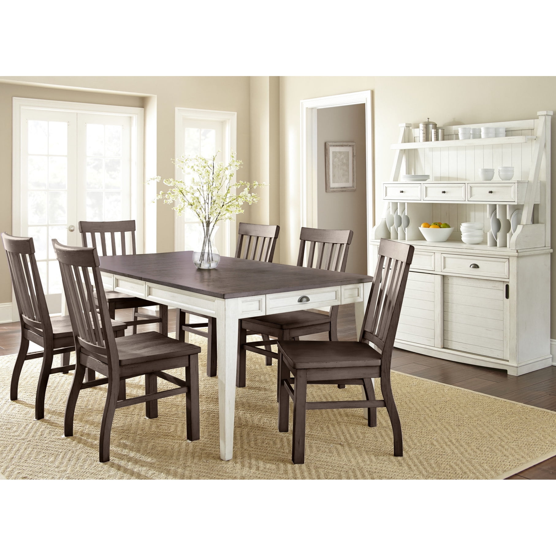Dining Set | Horizontal Planked Table Design | Modern Farmhouse Styling ...