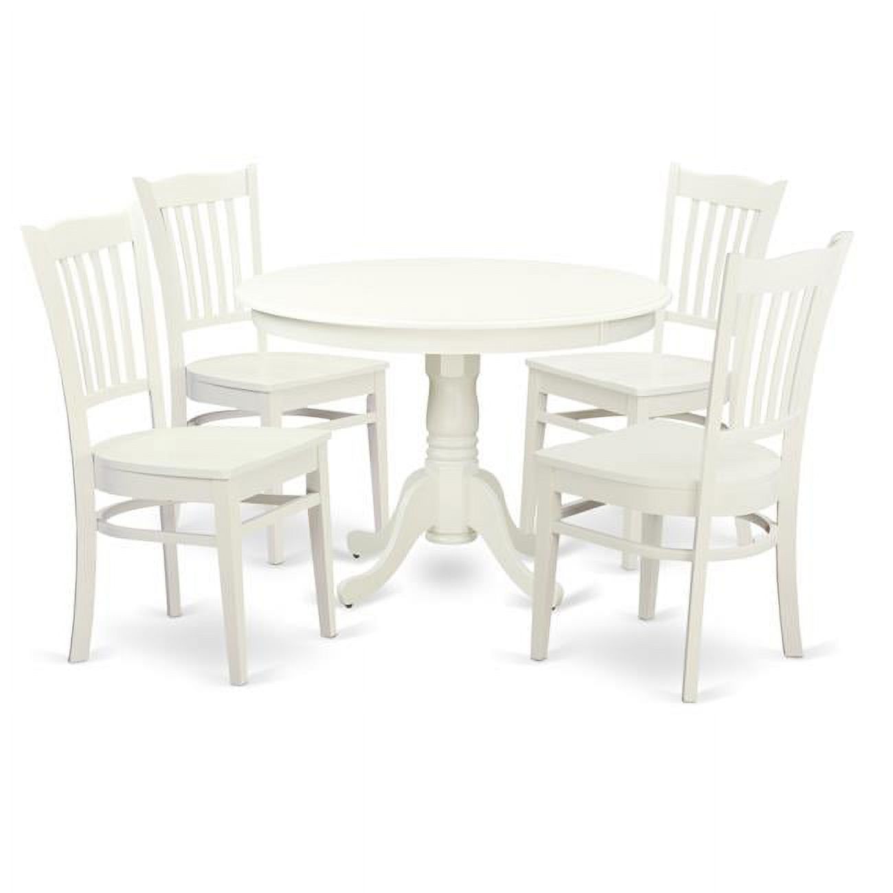 Hartland 5-Piece Dinette Set - 42in Round Kitchen Table & 4 Chairs ...