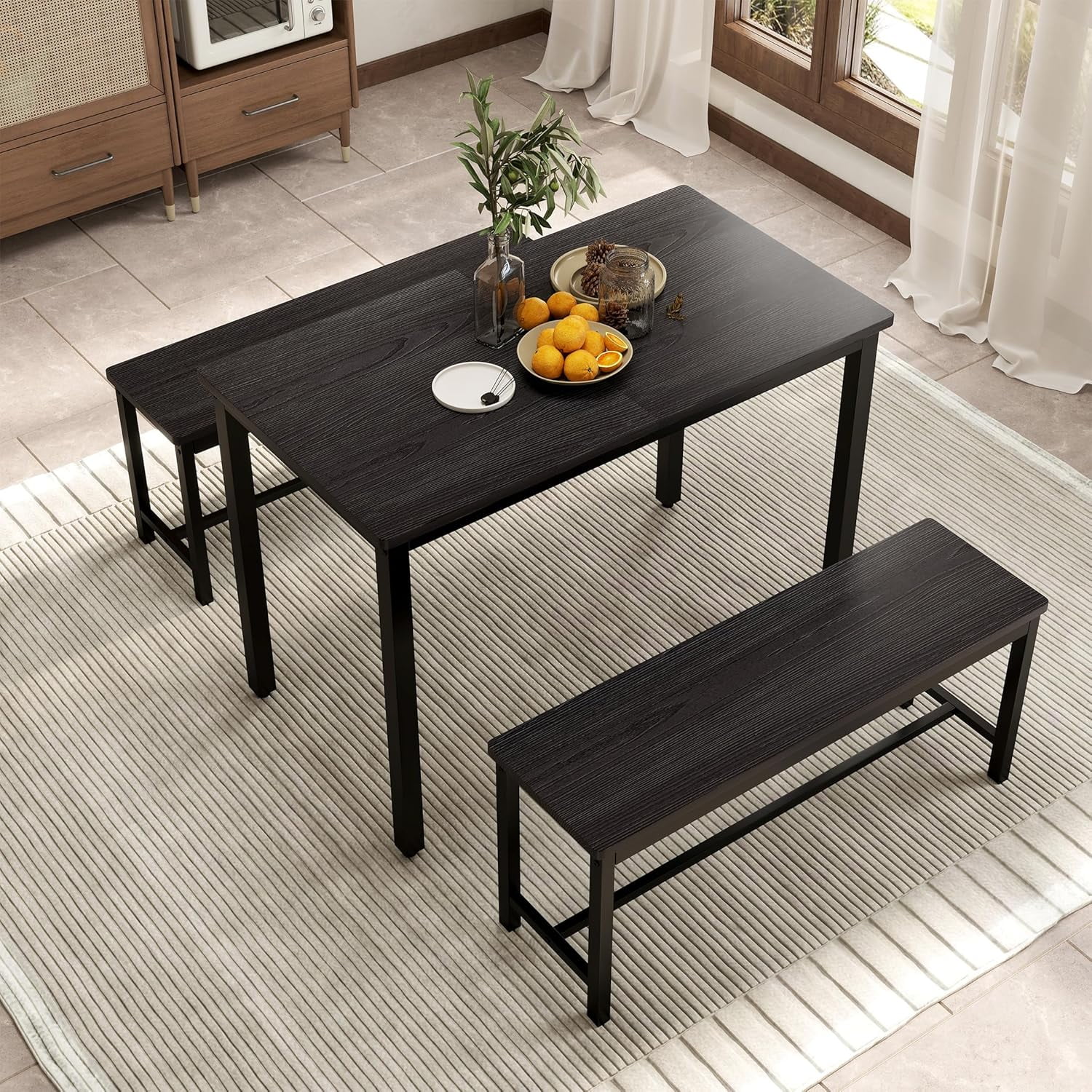 Dining Set for 4 Dining Chairs Set with 2 43.5 Inch Small Dining Room ...