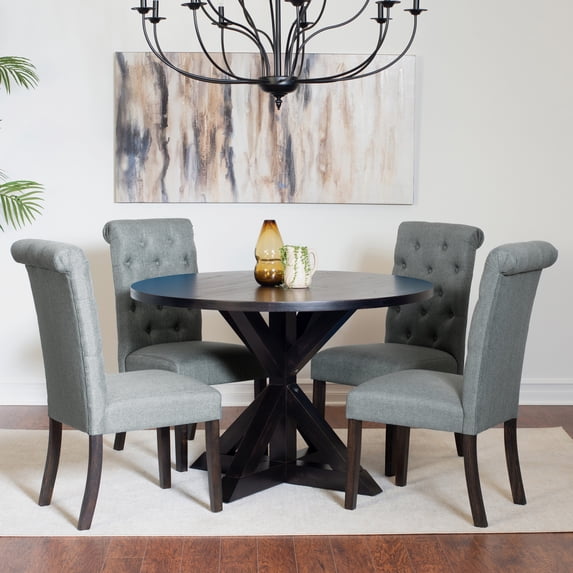 Dining Set for the Dining Room | Round Table with Cross-Buck Design ...