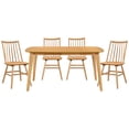 Dining Set with 1 Table and 4 Chairs | Used in Home Dining Settings | Natural Oak Finish on Wood ...