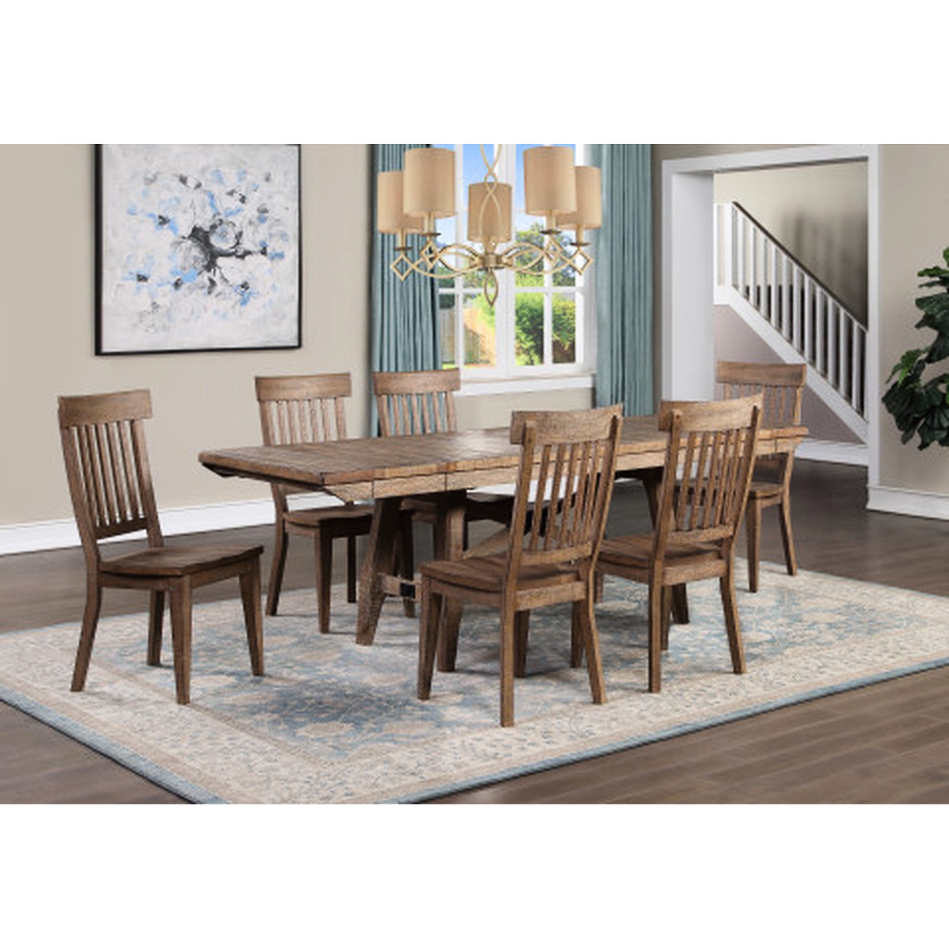 Dining Set with 7 Pieces | Modern Ranch Style for Big Gatherings | Made ...
