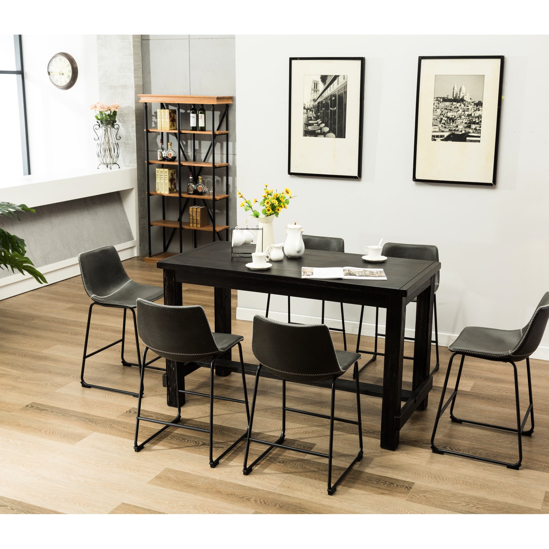 Dining Set with Six Upholstered Chairs | For Intimate Family Dinners ...