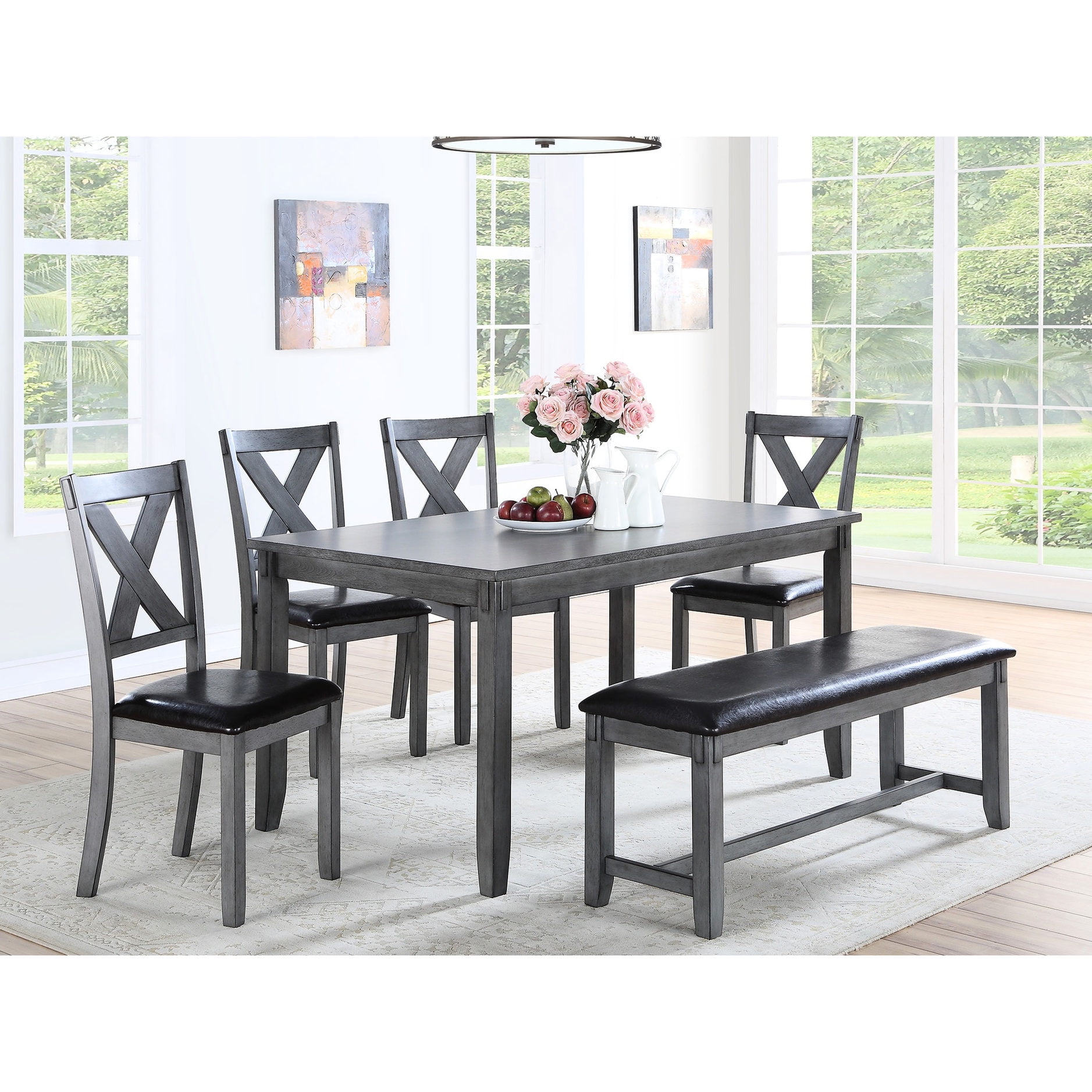 Dining Set with Table, Chairs and Bench | Perfect for Family Meals ...
