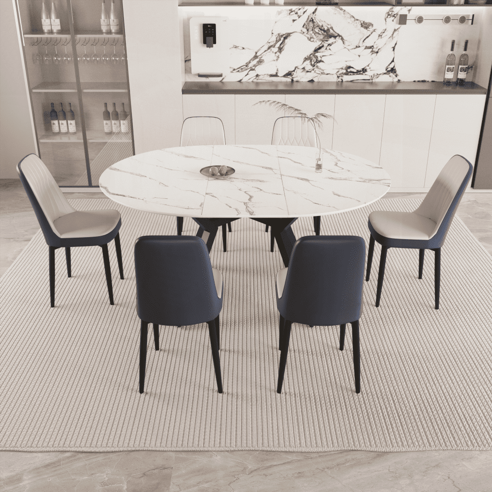 Dining Sets - MDF & Black Metal - Easy Assembly for Small Spaces - 47 ...