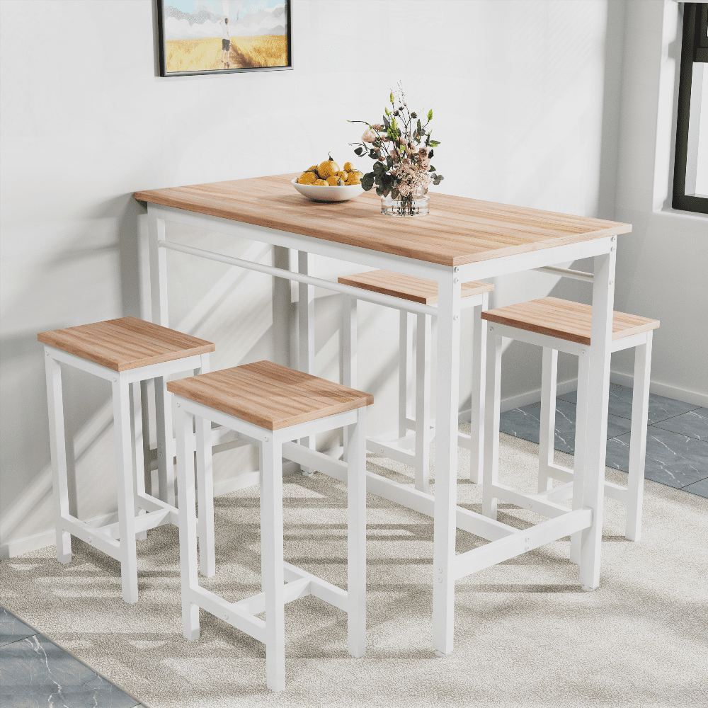 Dining Sets - MDF & Metal, 4-person, Small Space, Easy Assembly, White ...