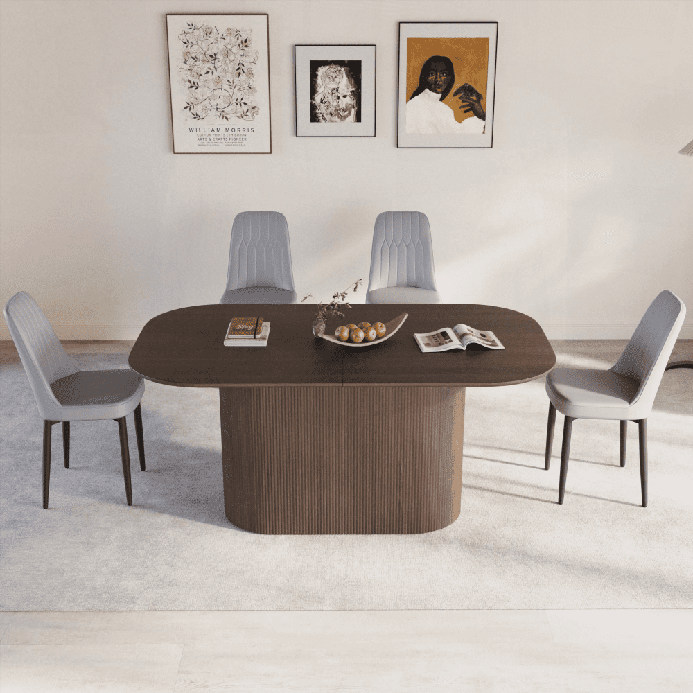 [Dining Sets/Mid-Century MDF Small Space Easy Assembly 4-Person Dining ...