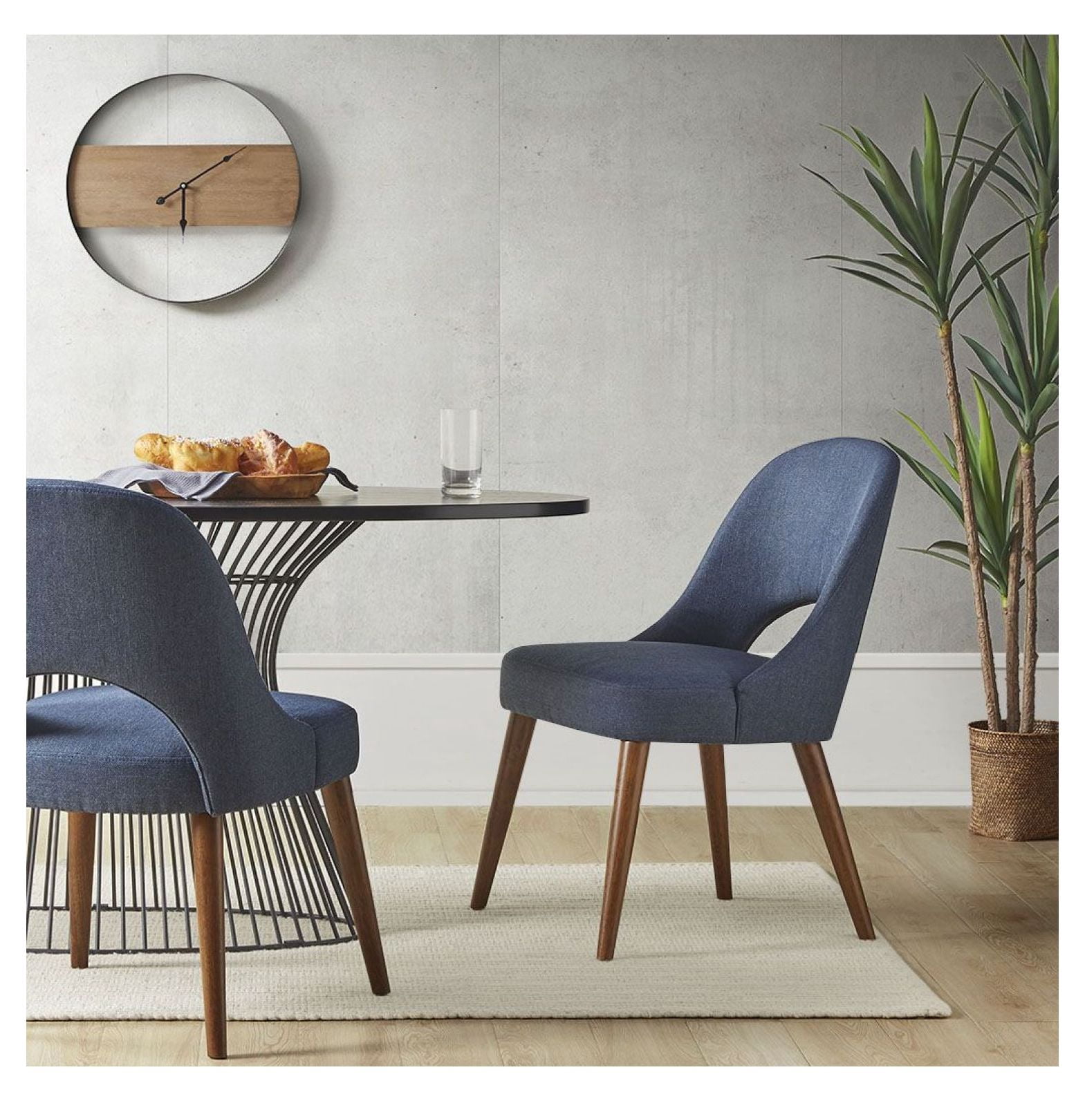 Dining Side Chairs Set of 2, Modern Kitchen Chairs with Solid Wood Legs ...