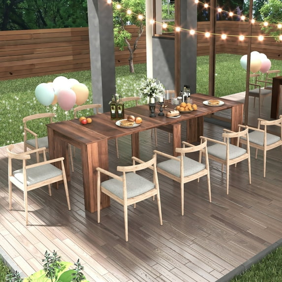 Dining Table , 106.3 in Large Extendable Kitchen Table - Walmart.com