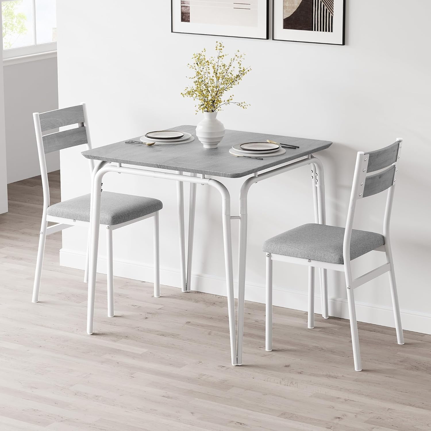 Dining Table for 2, Small Table and Chairs Set of 2, Square Dinette Set ...