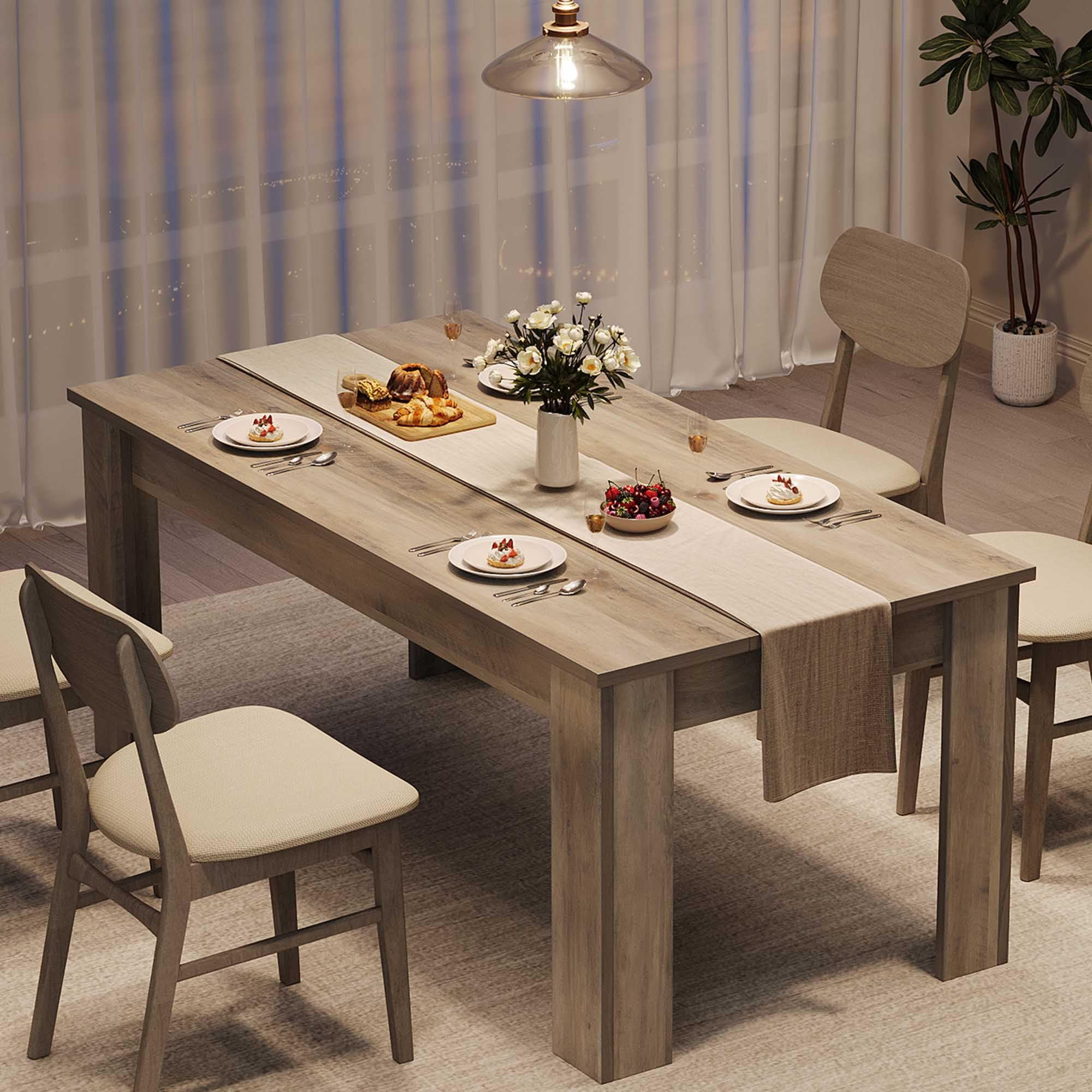 Dining Table for 4-6,63-inch Dining Tables for 4,Farmhouse Kitchen ...