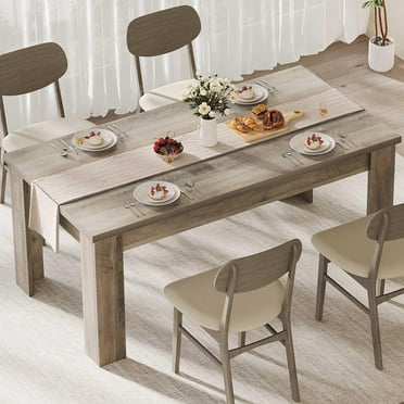 Tribesigns 63-Inch Dining Table for 6, Rustic Rectangular Wood Kitchen ...