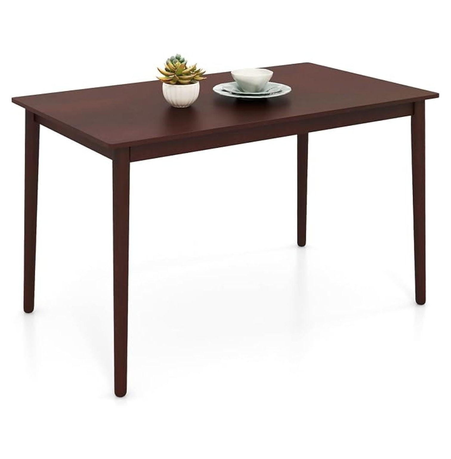 Dining Table for 4, Rectangular Kitchen Table, Century Modern Dining Table with Rubber Wood Legs ...