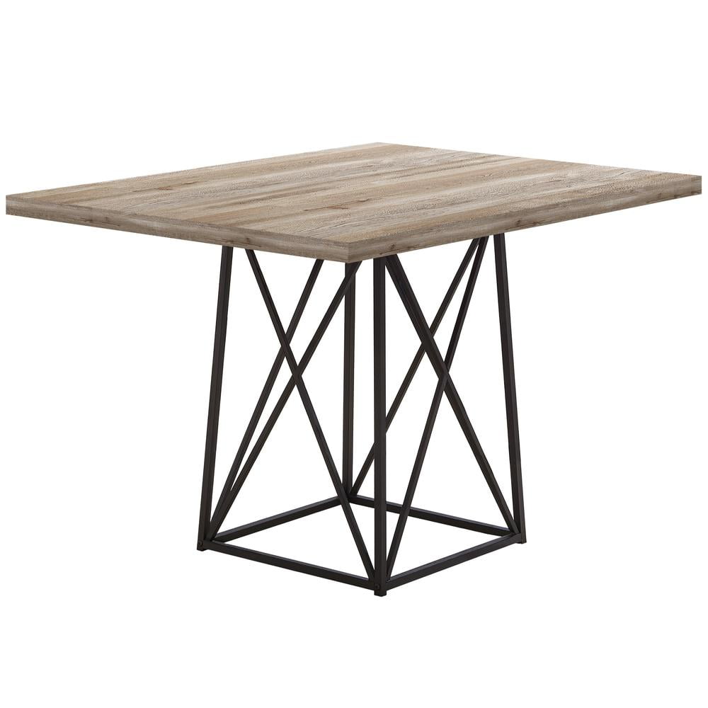 Monarch Specialties DINING TABLE - 36"X 48", TAUPE RECLAIMED WOOD-LOOK ...
