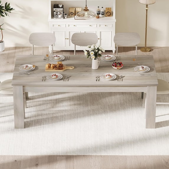 Dining Table for 6-8, 71" Rectangular Farmhouse Kitchen Table, Wooden ...