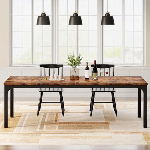 Dining Table for 6 Person, 78.7" Rectangular Wood Kitchen Table with ...