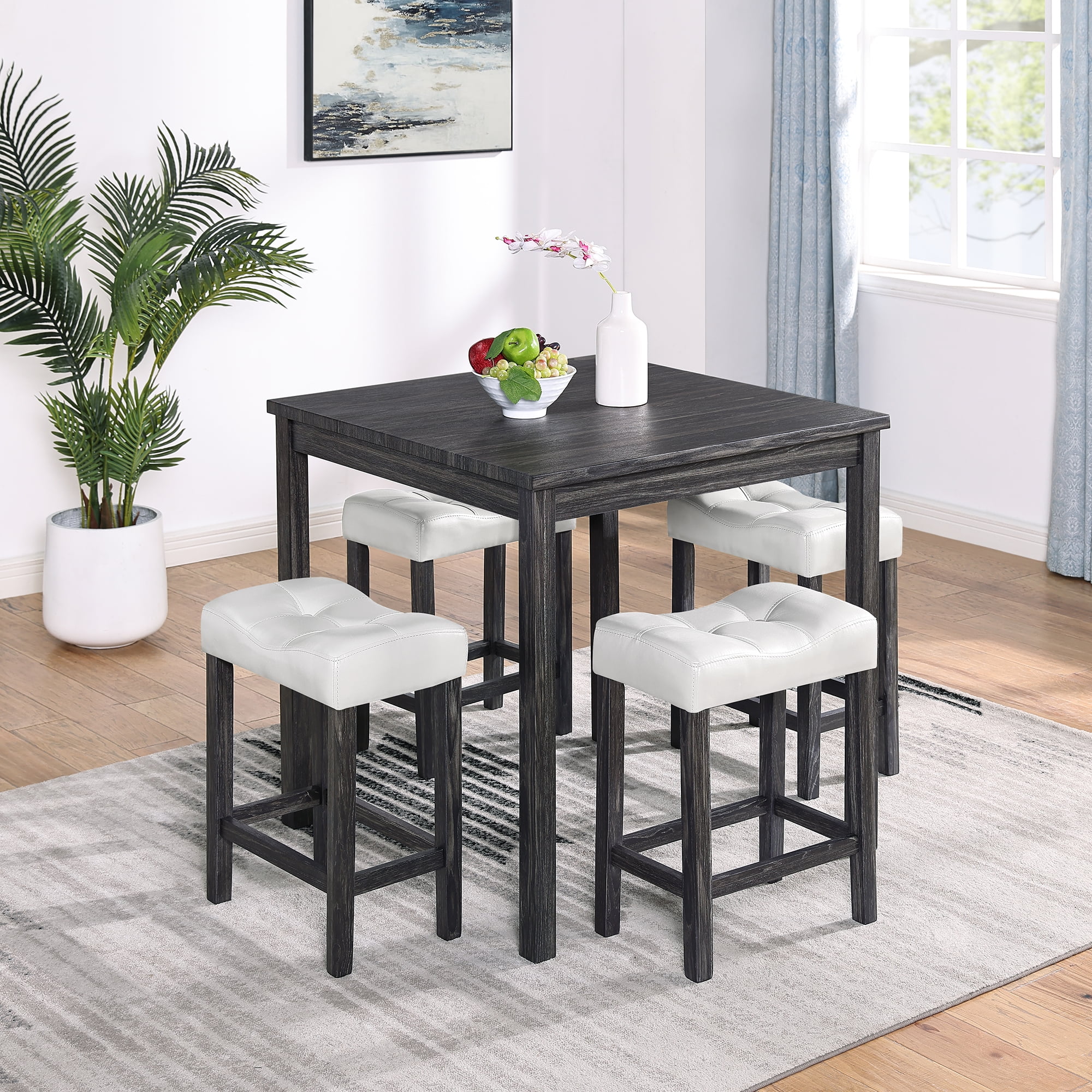 Dining Table, Bar Table and Chairs Set, 5 Piece Dining Table Set ...