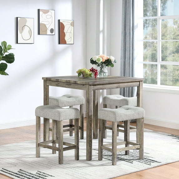 Dining Table, Bar Table and Chairs Set, 5 Piece Dining Table Set ...