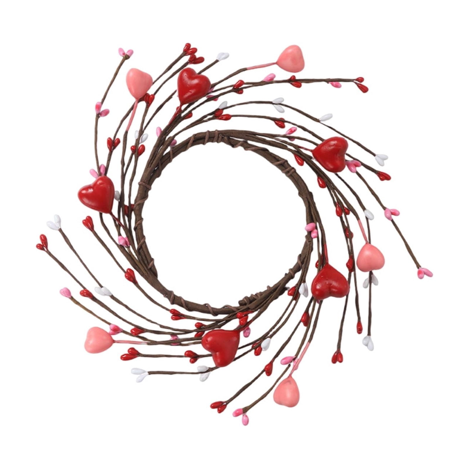 Dining Table Center Piece Decor, Red & Pink Heart Mini Wreath 32cm for ...