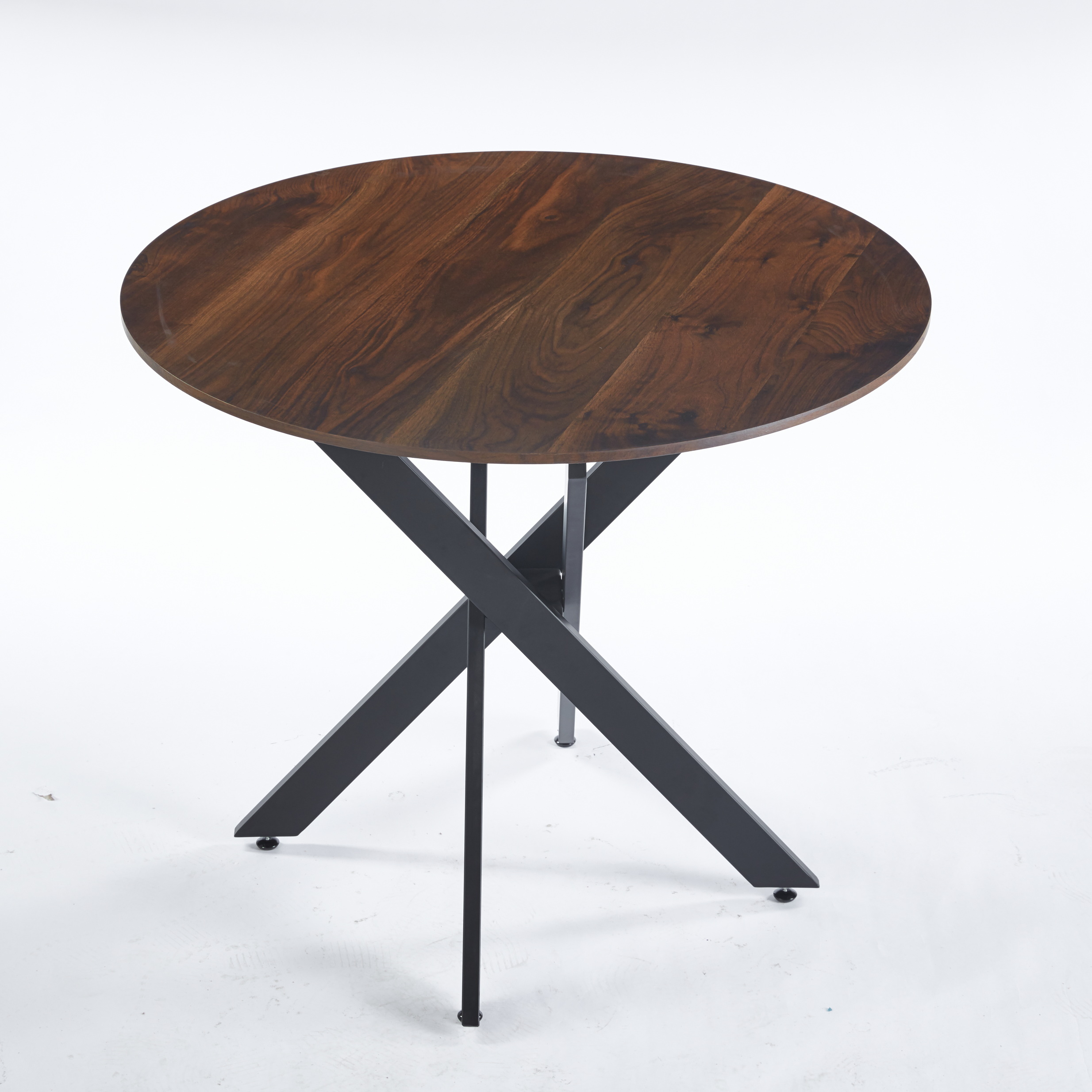 Dining Table with Cross Metal Leg and Mdf Top,Modern Space Saving ...