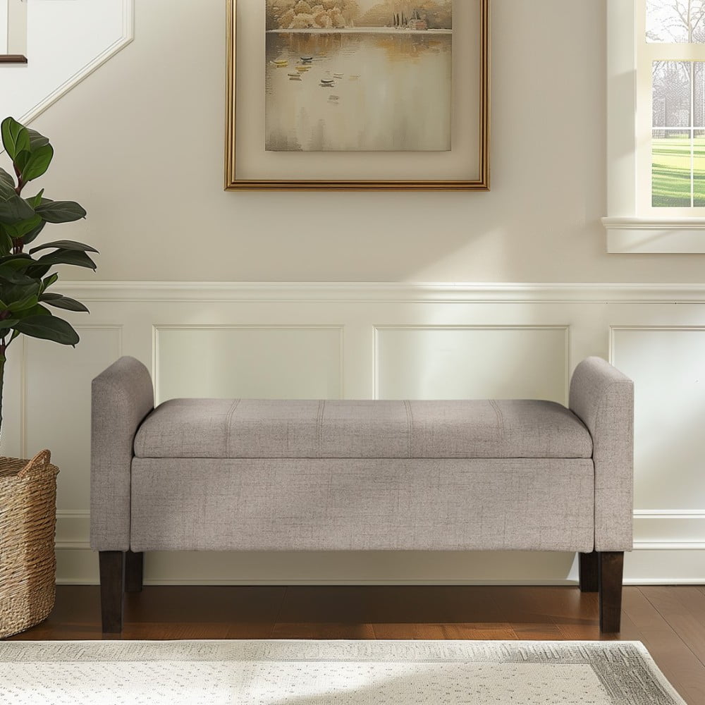 Flip-top Upholstered Storage Bench - Walmart.com