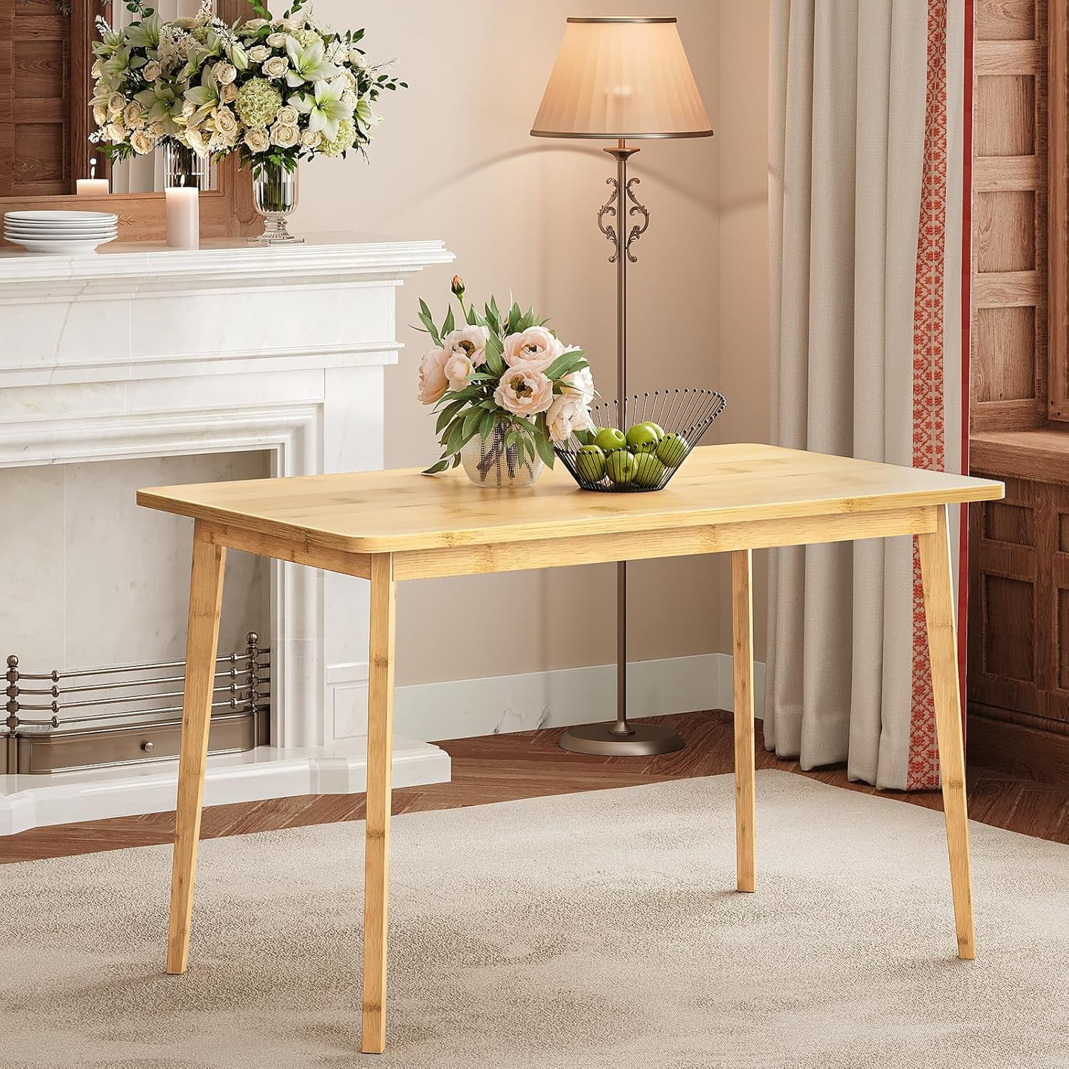 Dining Table, Dining Room Table for 4-6, .2" Rectangle Kitchen Table ...