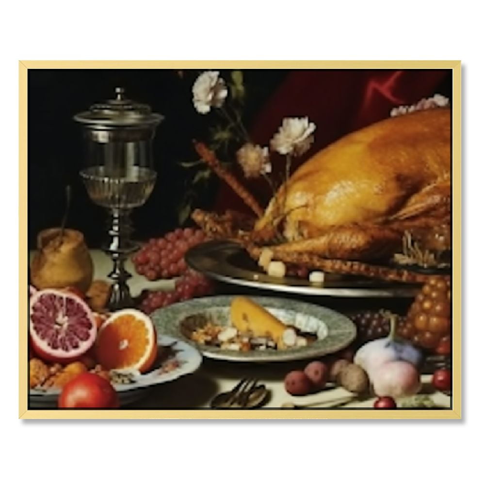Dining Table Fruit Food Still Life Painting Kitchen Wall Art Wall Art ...