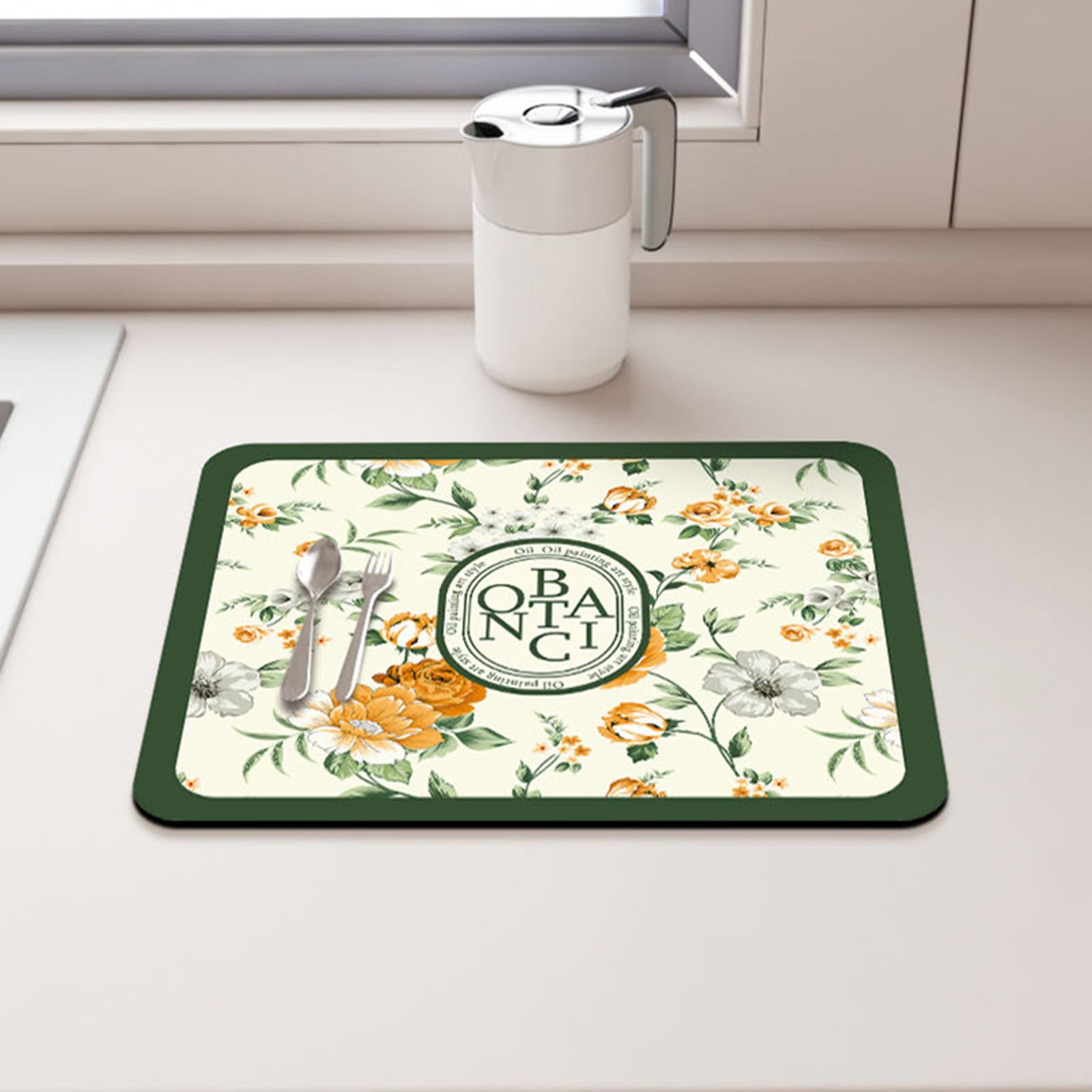 Dining Table Place Mats for 4 Or 6 Draining Mat Kitchen Countertop ...