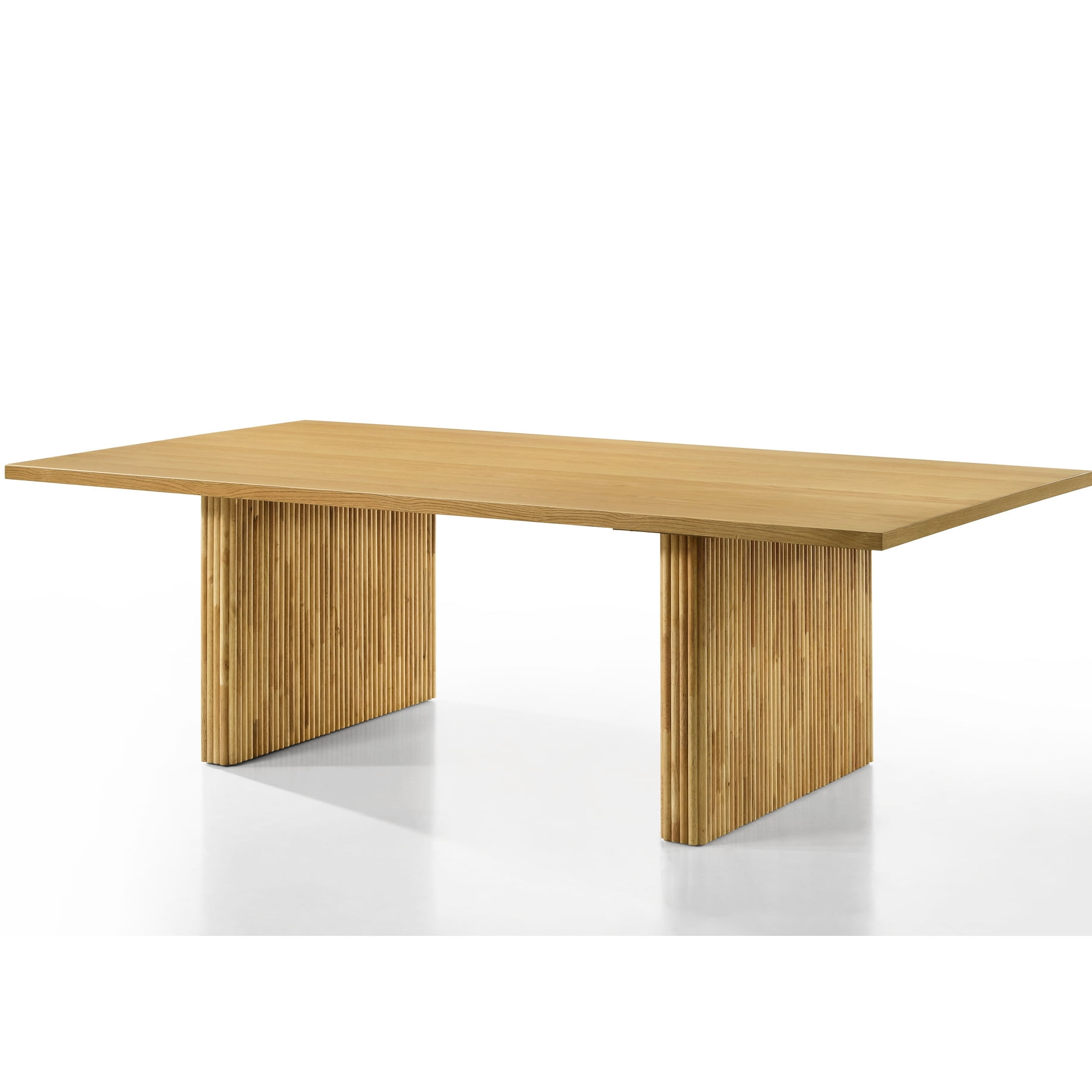 Dining Table Rectangular Natural Finish, 37mm Thick Tabletop, Double Pedestals, 94"x47"x30 ...