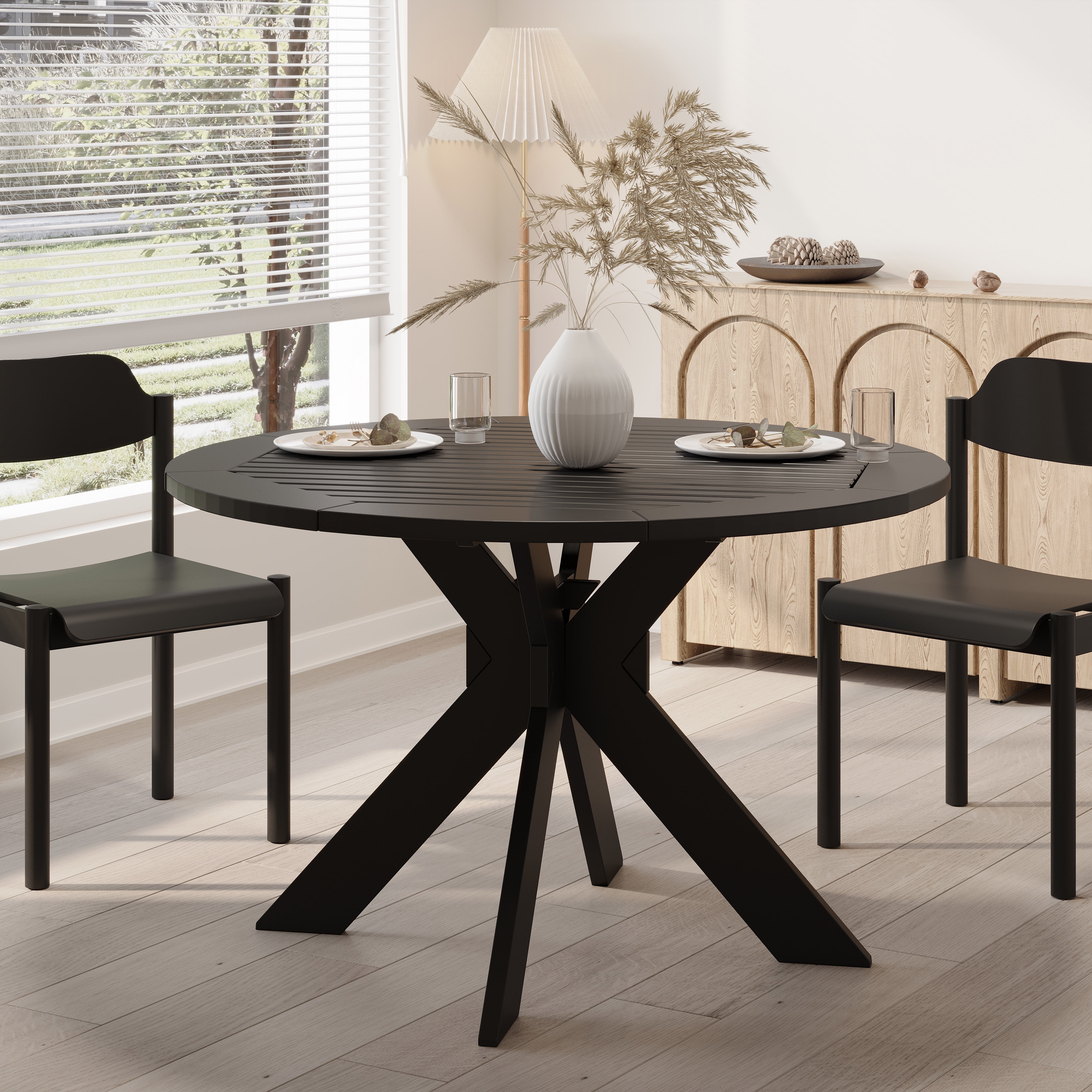Dining Table, Round, Black - Walmart.com