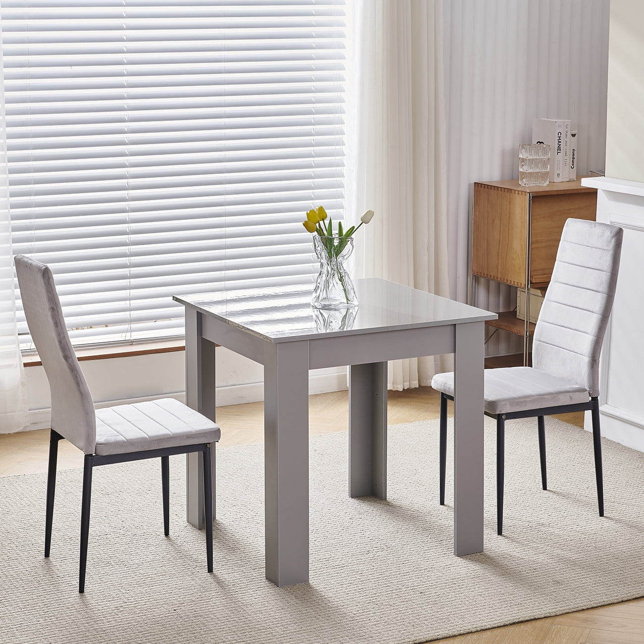 Dining Table Set for 2, 3Piece Kitchen Table and Chairs Set,Wood Dinner ...