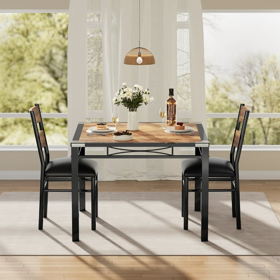 Dining Table Set for 2, Compact Kitchen Table and Upholstered Chairs ...