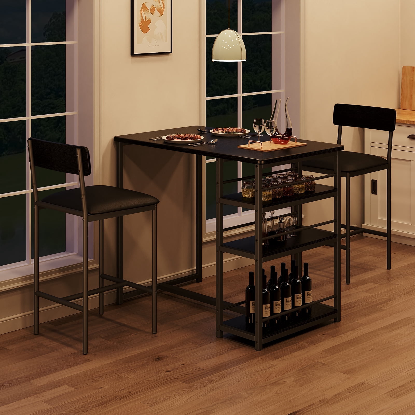 Dining Table Set for 2, Counter Height Small Kitchen Table and Chairs ...