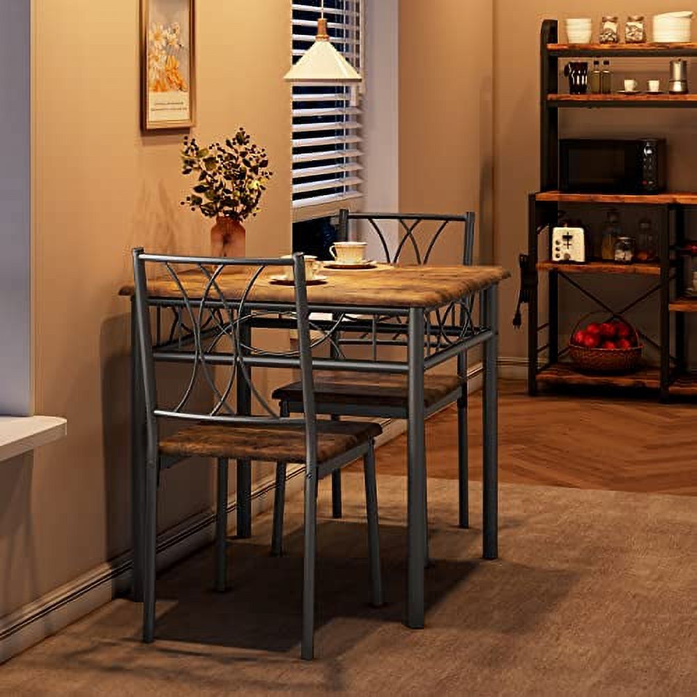 Winsome Wood Groveland 3-Pc Dining Set, Square Table & 2 Ladder Back ...