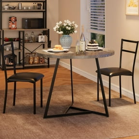 Round Tables with Two Chairs for Home Dining and Small Spaces