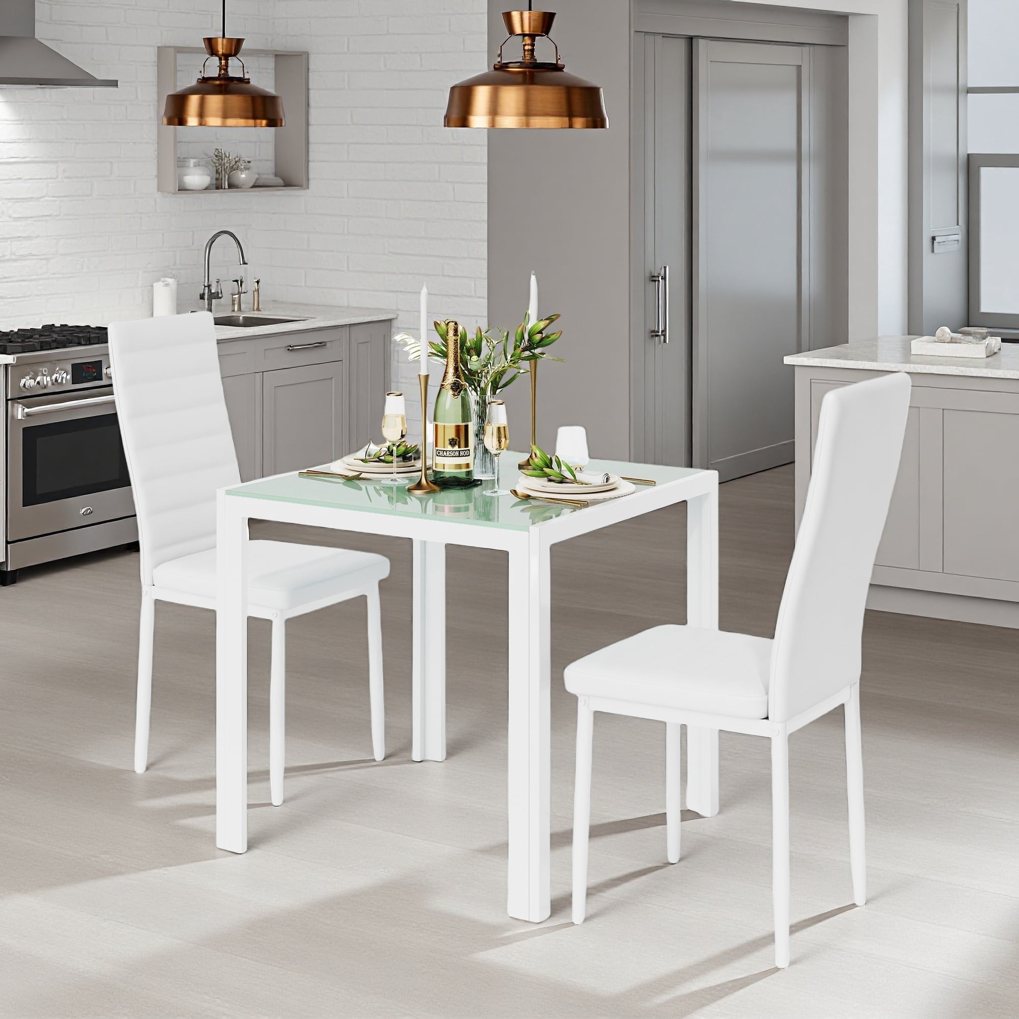 Dining Table Set for 2,Lofka 3 Piece Dining Furniture Set with Modern ...