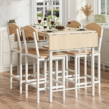Walmart High Top Small Kitchen Dining Table Set for 3, Modern Tall Pub ...