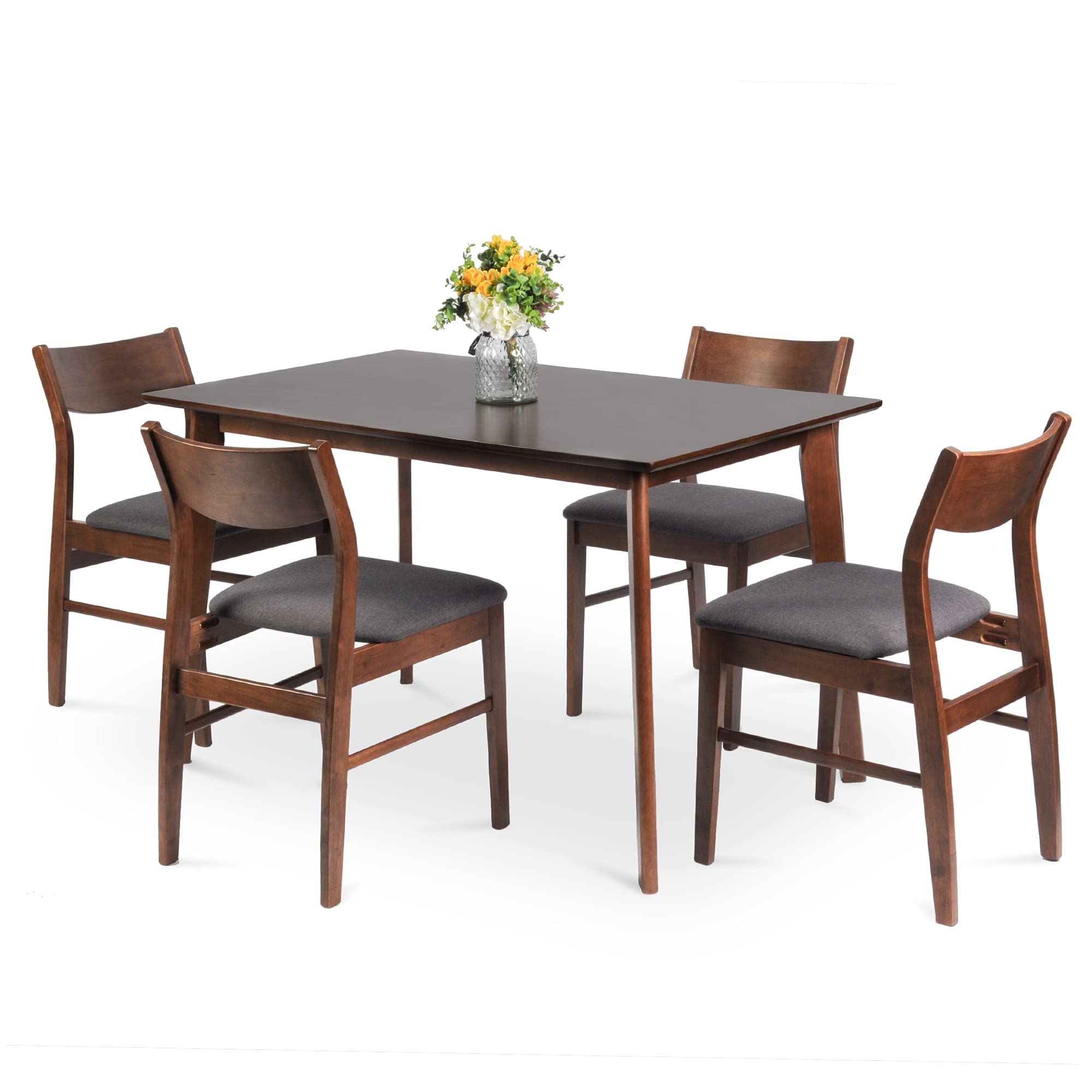 Dining Table Set for 4, Mid Century Modern Dining Table Set, Kitchen ...