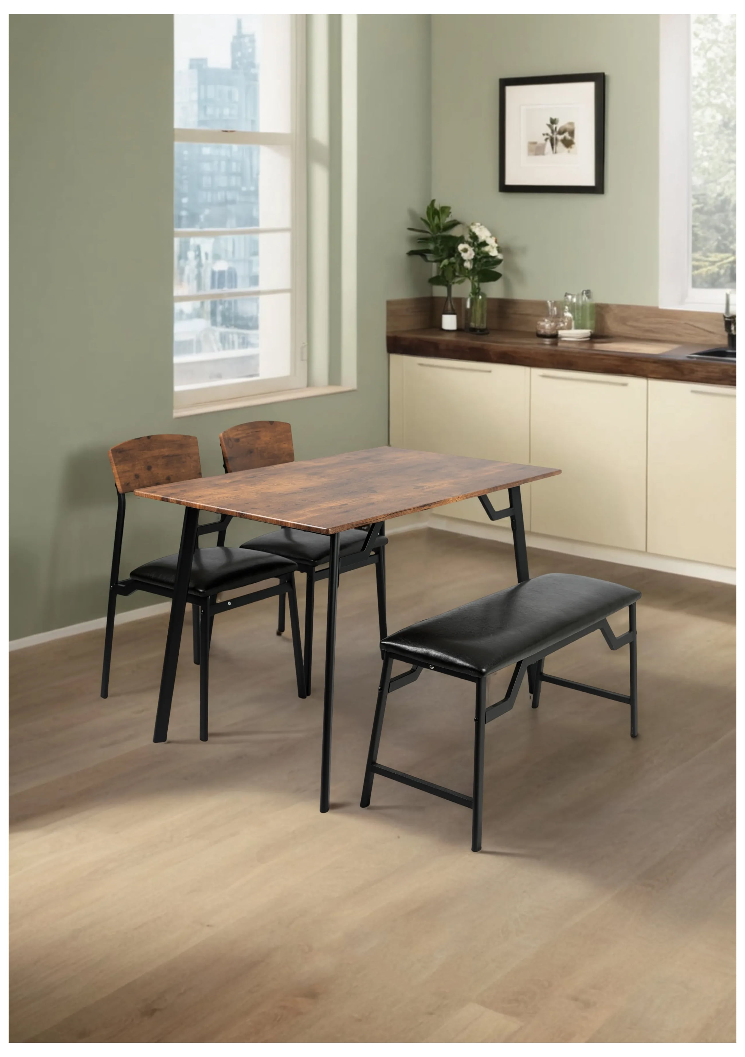 Dining Table Set for 4, Modern Kitchen Table Set with Chairs ...