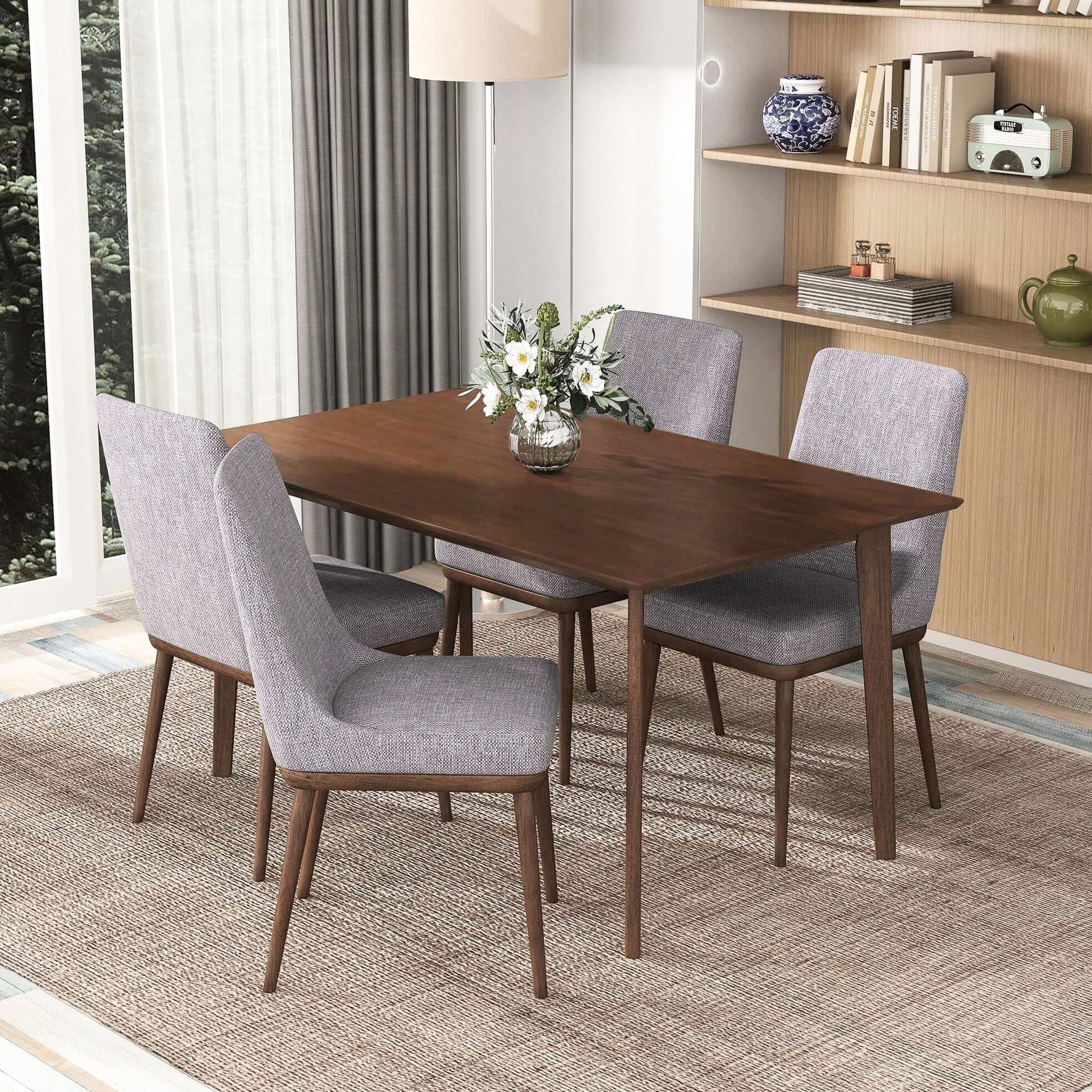 Dining Table Set with 4 Side Seats | Comfort Seating for Family Dining ...